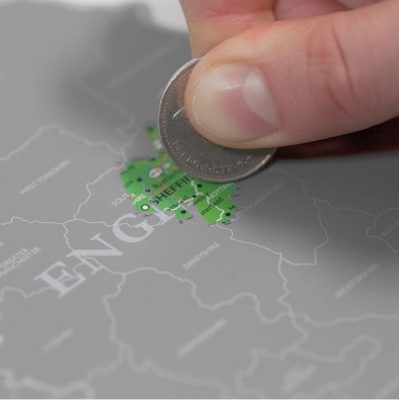 Scratch map landkort - Kort over USA, Frankrig og England du kan skrabe